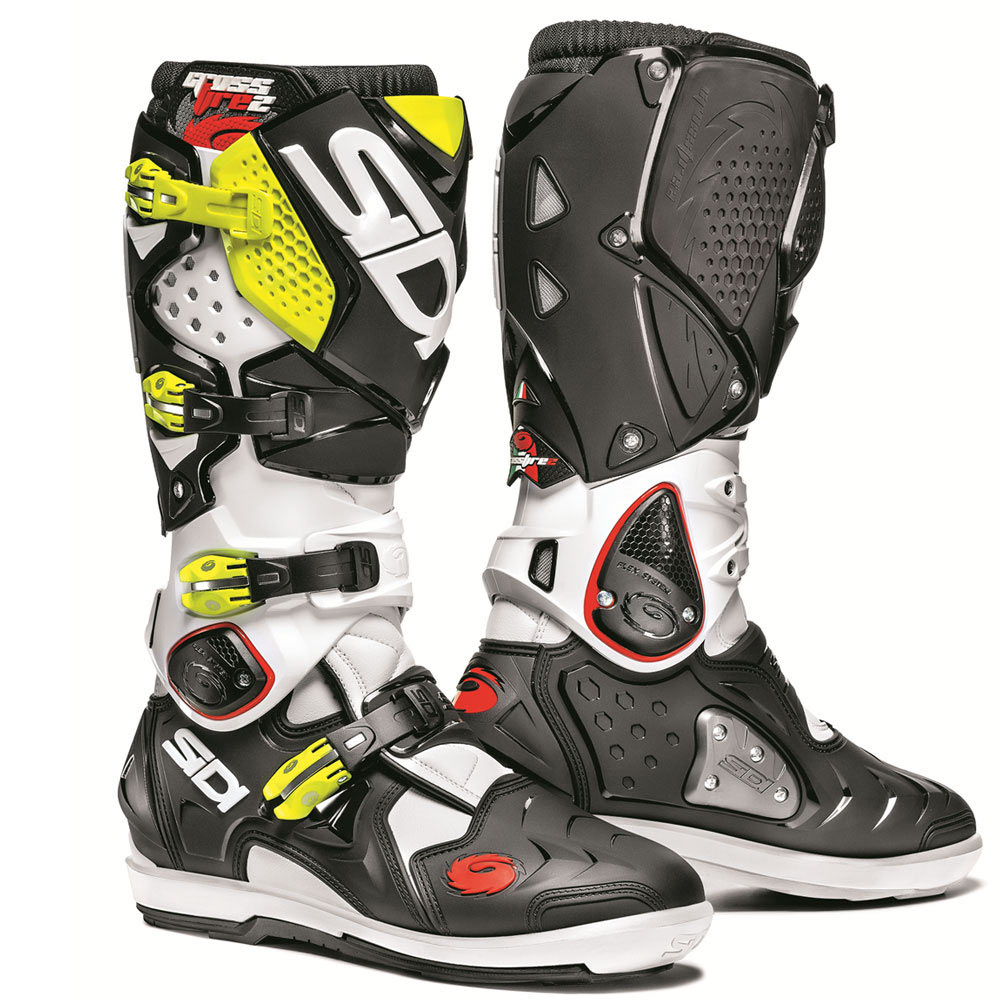 SIDI CROSSFIRE 2 SRS WHITE/BLACK/FLUO-YELLOW MX ΜΠΟΤΕΣ
